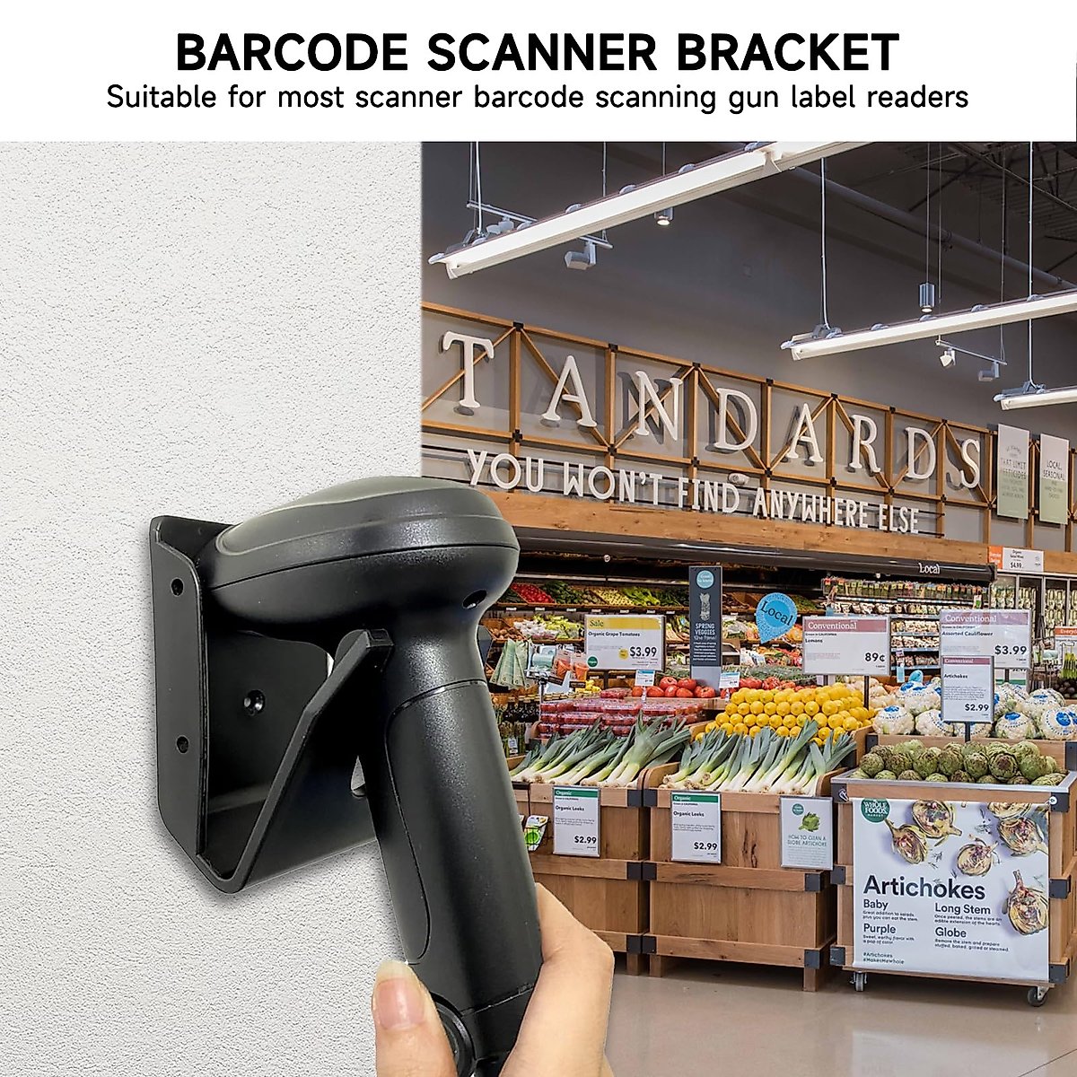 VENREA Barcode Scanner Bracket, Barcode Reader Bracket Wall Mounted Access Device Suitable for Tera Pro Barcode Scanner 2D QR 1D Barcode Reader, Symbol Zebra Honeywell Intermec Motorola