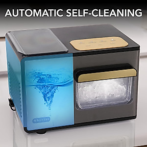 Whynter Nugget Ice Maker, Countertop Portable Ice Maker, IBX-388BG SonicSnö, Automatic Self-Cleaning with Removable Ice Drawer Compact Ice Maker, 40 lbs/24H, Black Stainless Steel and Gold