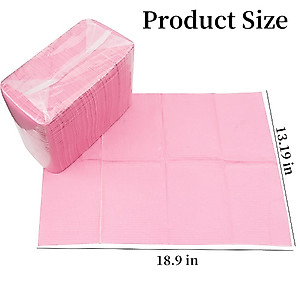 Mekupeu 125 PCS Disposable Waterproof Tattoo Table Covers Dental Bib Sheets Cloths Tattoo Supplies 13" x 18" inch (Pink)
