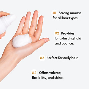 No nothing Very Sensitive Strong Hair Volumizing Mousse - Hypoallergenic, Unscented, Free from Fragrance, Paraben, Alcohol and Gluten, Soy-Free, 6.8 oz