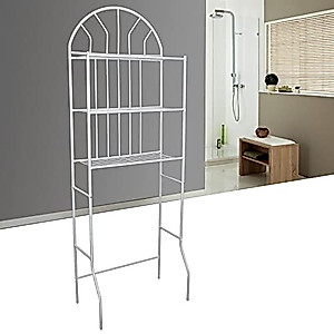 OCASAMI 3-Shelf Over The Toilet Organizer Metal Bathroom Organizer Over Toilet, 3-Tier White Toilet Shelf Organizer Freestanding Storage Space Saver Shelf 69.7x25.6x13.4inch | US Stock