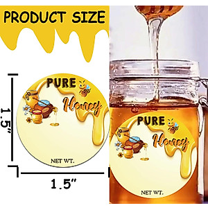 1.5 inch Honey Bottle Label Homemade Honey Net Weight Labels for Small Business Canning Jars and Lids 500pcs Per Roll