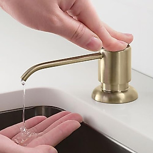 KRAUS Artec Pro (1 st Gen) 2-Function Commercial Style Pre-Rinse Kitchen Faucet (No Pull Down) with Pot Filler in Spot Free Antique Champagne Bronze with Soap Dispenser, KPF-1603SFACB-KSD53SFACB