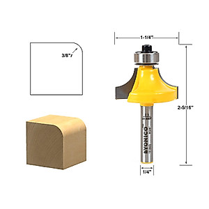 YONICO 13164q 3/8-Inch Radius Round Over Edge Forming Router Bit 1/4-Inch Shank