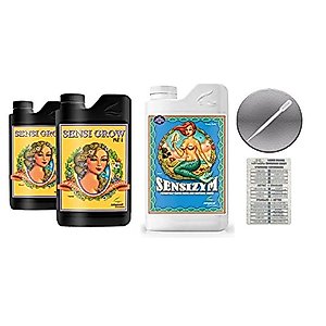 Advanced Nutrients Sensi Grow A & B 1 Liter & Sensizym 1 Liter Bundle with Conversion Chart and 3mL Pipette