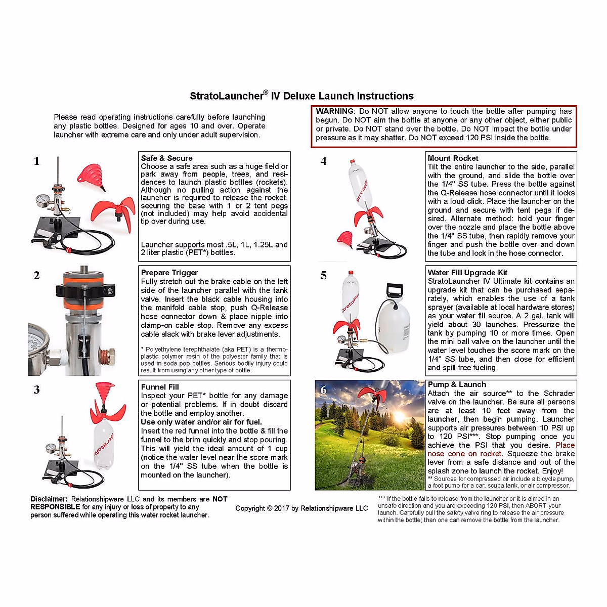 Relationshipware StratoLauncher IV Deluxe Tilting Water Rocket Launcher + StratoFins Kit