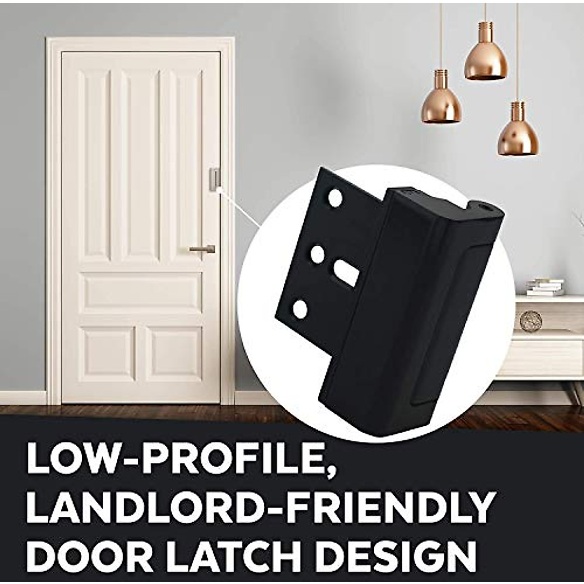 Door Lock for Home Security (2-Pack) - Easy to Install Door Latch Device, Aluminum Construction,Door Locks for Door Security | Child Proof & Tamper Resistant, Black Door Locks