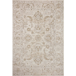 Loloi Odette Collection 6'-7" x 9'-6" Area Rug in Ivory/Beige - Designer Long Runner Rug, Neutral Runner Rug for Hallways & Entryways, High-Traffic Area Rug