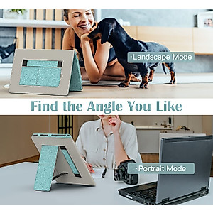 TiMOVO Case for All-New Kindle Fire HD 10 & Fire HD 10 Plus Tablet (10.1", 11th Generation, 2021 Release), Vertical Horizontal Stand Cover with Auto Wake/Sleep, Card Slot, Hand Strap, Green