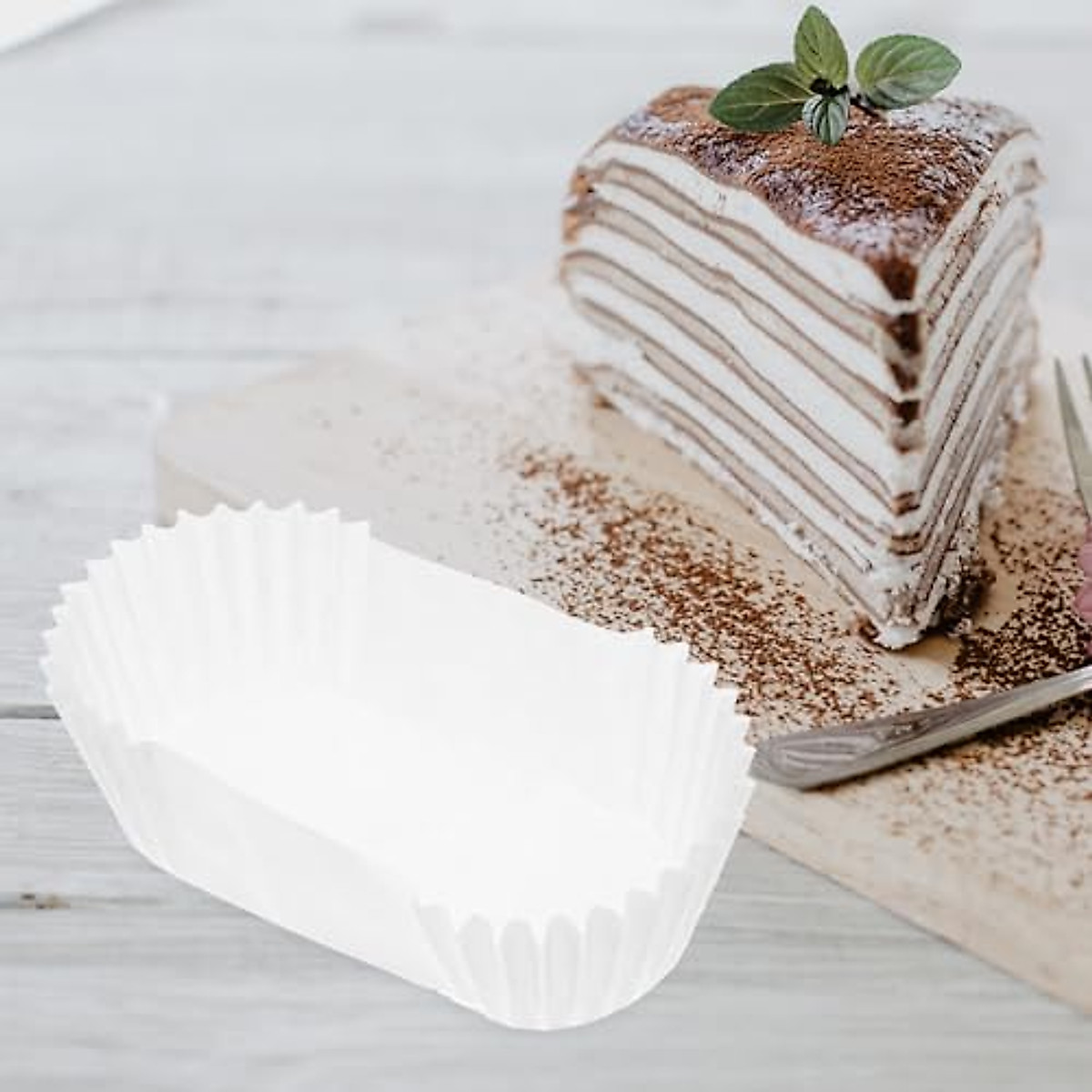 Angoily Wedding Cupcake Cups 1000PCS Paper Cupcake Baking Cups Oval Mini Cupcake Liners for Baking Muffins, Cupcakes or Mini Snacks, Mini Loaf Liners for Baking ( White ) Baking Cups