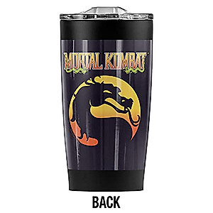 Mortal Kombat Klassic Klassic Logo Stainless Steel Tumbler 20 oz Coffee Travel Mug/Cup, Vacuum Insulated & Double Wall with Leakproof Sliding Lid | Great for Hot Drinks and Cold Beverages