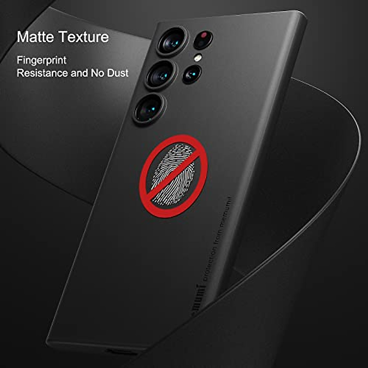 Memumi Ultra Slim Samsung Galaxy S23 Ultra Case, 0.3mm Matte Hard Back Cover, Minimalist Design - Matte Black