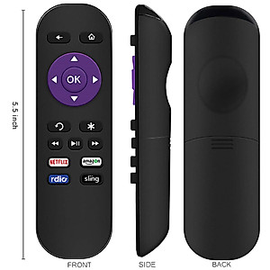 Gvirtue Remote Control Replacement for Roku 1, Roku 2(HD, XD, XS), Roku 3, Roku LT, HD, XD, XDS, Roku N1, Roku Express, Roku Express+ (4 Buttons)