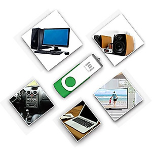 MOSDART 32GB USB 2.0 Flash Drive 5 Pack Swivel Bulk FAT32 Thumb Drives Jump Drive Zip Drive Memory Sticks with Led Indicator,Black/Blue/Red/White/Green (32 GB, 5Pack Mix Color)