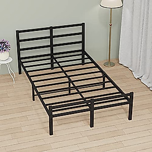 Musen Full Bed Frame with Headboard and Footboard, 14 Inch Platform with Storage, Heavy Duty Steel Metal Bed Frame No Box Spring Needed, Noise Free, Anti-Slip, Easy Assembly (Max Load: 1200lb)
