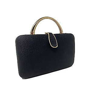 Cirilla Women PU Evening Bag Clutch Purse Crossbody Bag With Handle and Detachable Chain Strap for Wedding Cocktail Party, Banquet (Black)