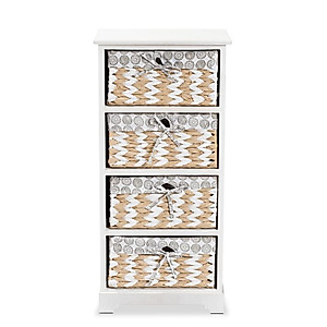 Baxton Studio Rianne Modern Transitional White Finished Wood 4-Basket Storage Unit