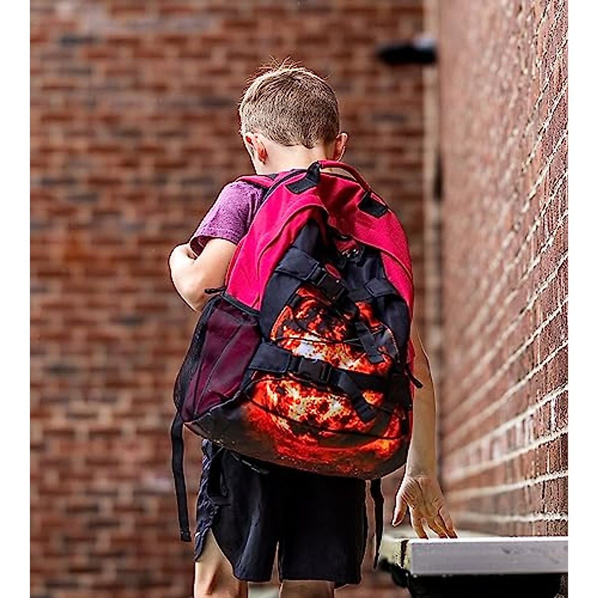 Choco Mocha Boys Lightning Backpack for Elementary Middle School, Blue Large Backpack for Kids Teen Boys, 18 Inch