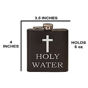 Rogue River Tactical Funny Holy Water Stainless Steel Hip Flask Premium Matte Black Makes a Great Gift For Him Dad Father Gag Joke Gift