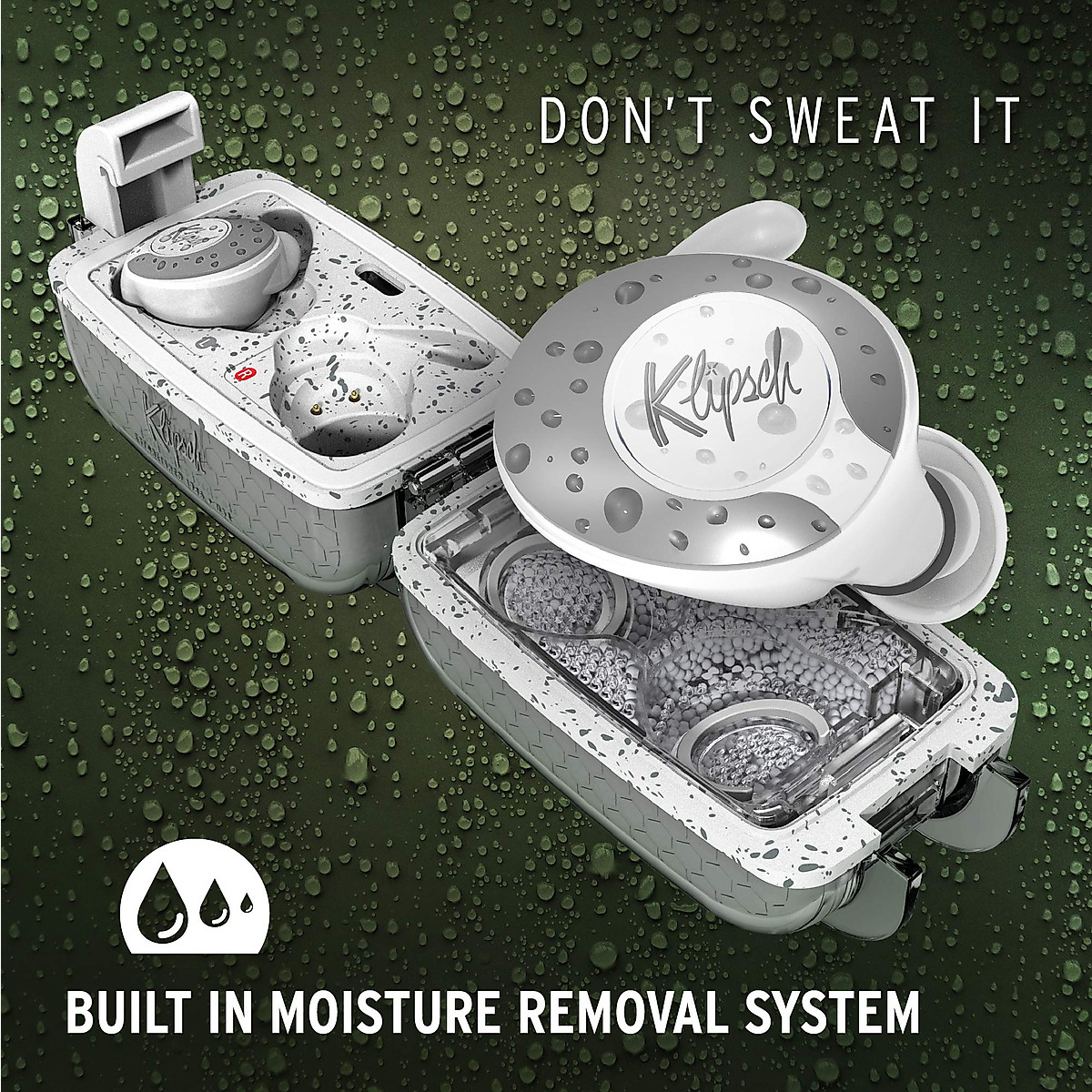 Klipsch T5 II True Wireless Sport Earphones with Dust/Waterproof Case & Earbuds, Best Fitting Ear Tips, Ear Wings, 32 Hours of Battery Life, and Wireless Charging Case