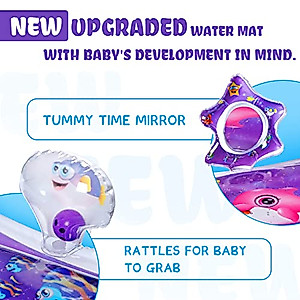 SEPHIX Mirror Water Tummy Time Mat, Baby Stuff for Newborn Toys 0-6-12 Months Girls Gifts, Infant Sensory Toys for Babies 0-3-6 Months Teething Crawling Development Activity Center for Christmas