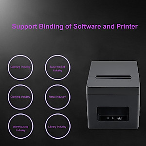 Marhynchus Thermal Receipt Printer with Automatic Cutter, 80mm POS Receipt Printer for Restaurant, Shopping Mall Support Cash Drawer (US Plug)