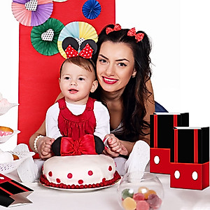 Tenare 28 Pieces Mouse Party Paper Bags, Birthday Treat Candy Goody Favor Bags Present Paper Bags for Mouse Theme Birthday Party Supplies