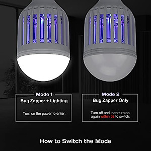 BANPESTT Bug Zapper Light Bulb 2-in-1 Indoor Mosquito Zapper Gnat Trap- Electric Fly Insect Killer&Bug Catcher for Home Backyard Patio