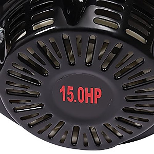 420CC Gas Engine, 15 HP Gasoline Motor Engine 4 Stroke Recoil Start Replacement Engine OHV Pull Start Garden Tool Gas Motor (Black)
