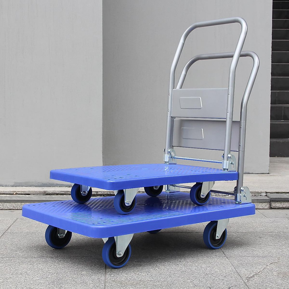 TAGEPOR Folding Platform Truck Push Cart Pull Heavy Duty Flatbed Cart （35.23 * 23.42in） Load 880lbs Handtruck