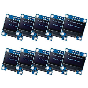 UMLIFE 10PCS 0.96" OLED Module 12864 128x64 OLED Display SSD1306 Driver I2C IIC Serial Self-Luminous Display Board Compatible with Arduino Raspberry PI (10PCS, Blue)
