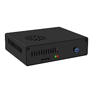Geekworm Case with Power Button for Raspberry Pi 4, X-C1 Adapter Board | Ultra-thin Pi 4 Aluminum Case | PWM Cooling Fan | Auto Power On | Safe Shutdown Function Compatible with Raspberry Pi 4 Model B