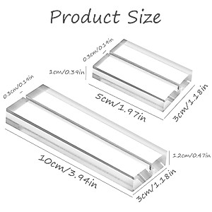 SHEHARUHI 8 PCS Acrylic Stands Clear Place Card Holders, Clear Place Acrylic Stands for Table Numbers Wedding Photos Office Menu Meeting Display (2 Size)