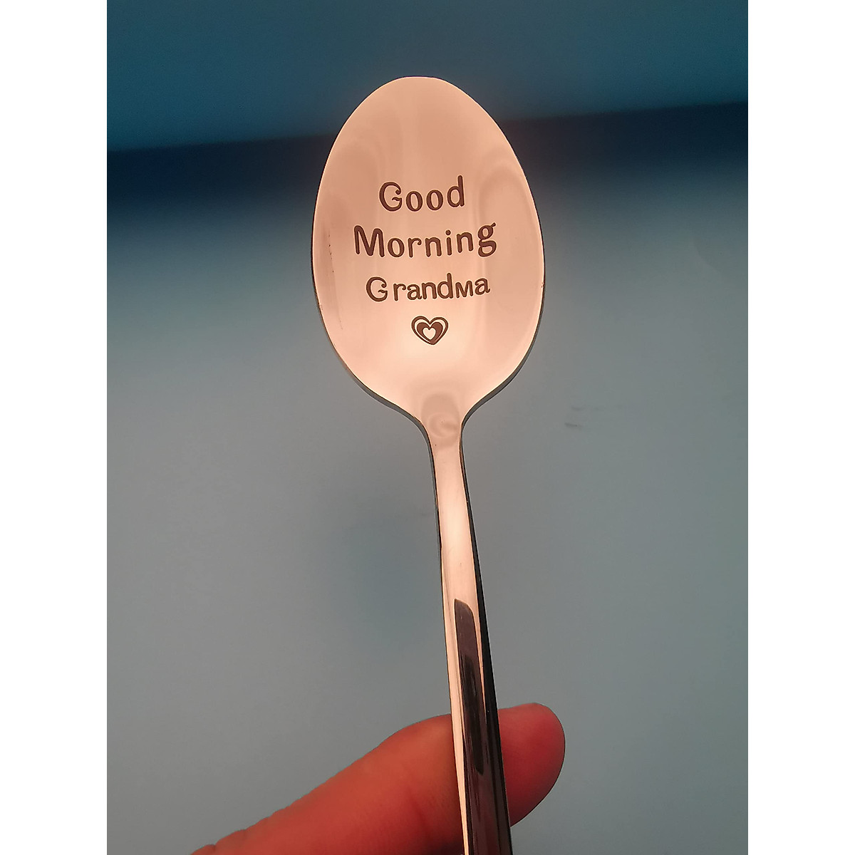 Gift for Grandma Grandmother from Grandson Granddaughter Good Morning Grandma Spoon for Grandmom Grandmama Mothers Day Birthday Gifts for Grandmommy Nana Coffee Spoons