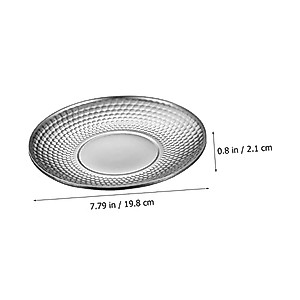 Zerodeko 3pcs Hammered Fruit Plate round salad plates metal dinner plate large dinner plate camping tableware plate fish serving platter Disc Japanese-style child Stainless steel food plate