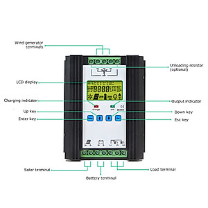 Wind Solar Controller Wind Solar Regulator Digital Intelligent Control Wind Solar Regulator 12V 24V 600W