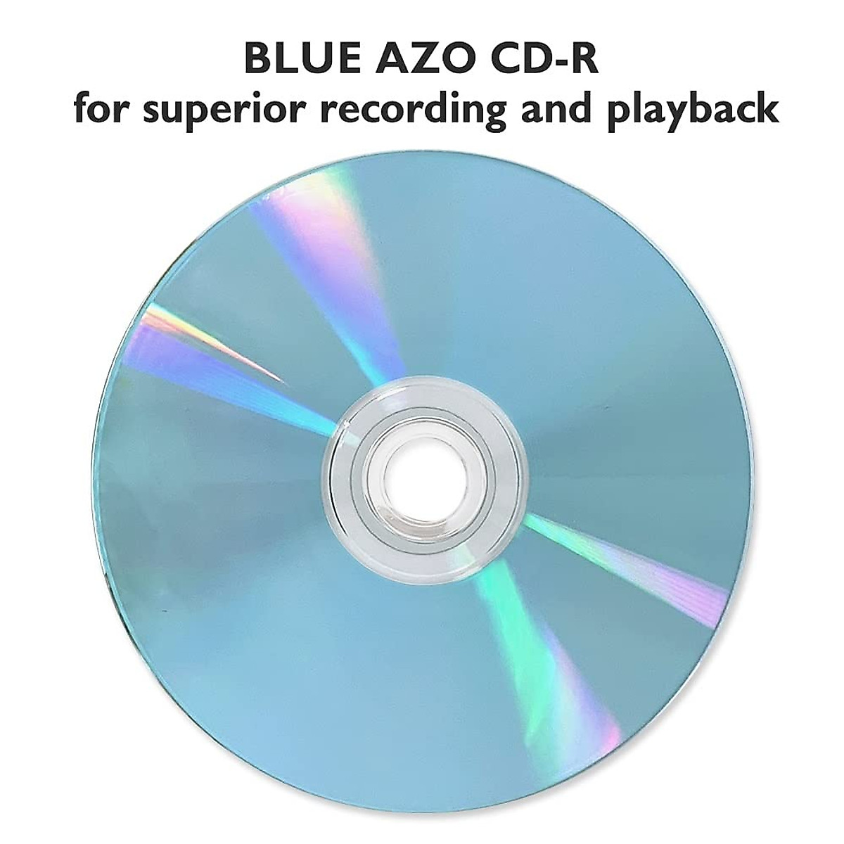 Optical Quantum Blue AZO CD-R 700MB 52X White Inkjet Hub Printable Blank Recordable Media Discs – 100pk Spindle for Music, Data, and Photo Storage