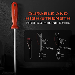 KastKing Intimidator Fillet Knife with Sharpening Steel, Ultra-Sharp G4116 German Stainless-Steel Blades, Non-Slip Handle, Protective Sheath, 9'' Fillet Knife and Honing Rod