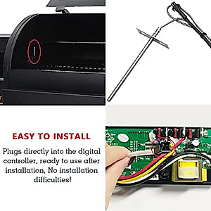 Replacement RTD Temperature Probe Sensor, Compatible with Pit Boss Pellet Grill PB1000XL-025-R00 V2, (70123-AMP)
