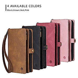 Compatible with Samsung Galaxy A52 5G Wallet Case,2-in-1 PU Leather Detachable Magnetic 4 Card Slots & Wrist Strap Full Protective Purse Cover(A52 5G Black)