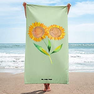Mr. & Mrs. Panda Beach Towel Sunflower - Favorite Person, Flowers, Sauna Towel, Garden, Bath Towel, Plants, Large, Friendship, Nature, Girlfriend
