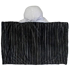 Jay Franco Disney Nightmare Before Christmas Jack Skellington Hooded Blanket – 2-in-1 Wearable Kids Plush Blanket - Fade Resistant Polyester, 50" x 30" (Offical Disney Product)