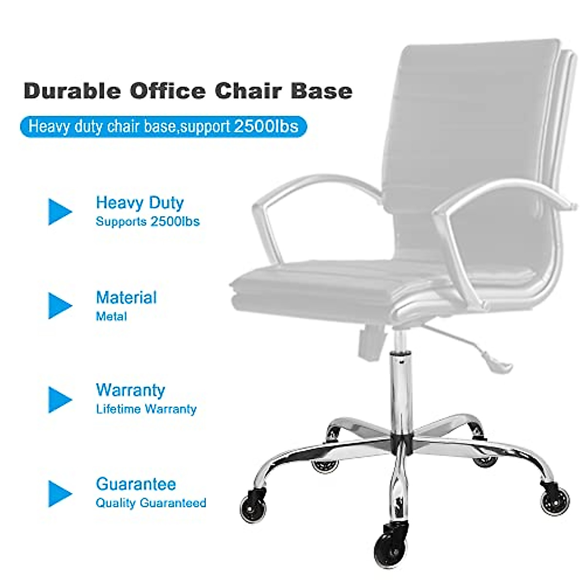 Heavy Duty 28" Metal Office Chair Base Replacement Kit