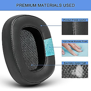 Replacement Ear Pads for G933, Ear Cushions Compatible with Logitech G231, G433,G432, G533, G633, G635, G933, G935 Headphones, Premium Protein Leather Softer Memory Foam (Leather)