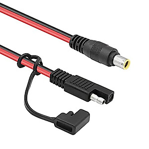 RIIEYOCA DC 8mm Male to SAE Connector Adapter 14AWG Cable,with SAE Polarity Reverse and DC 5.5mm x 2.5mm Adapter for RV & Solar Generator Portable Solar Panel,1.8M/6Ft