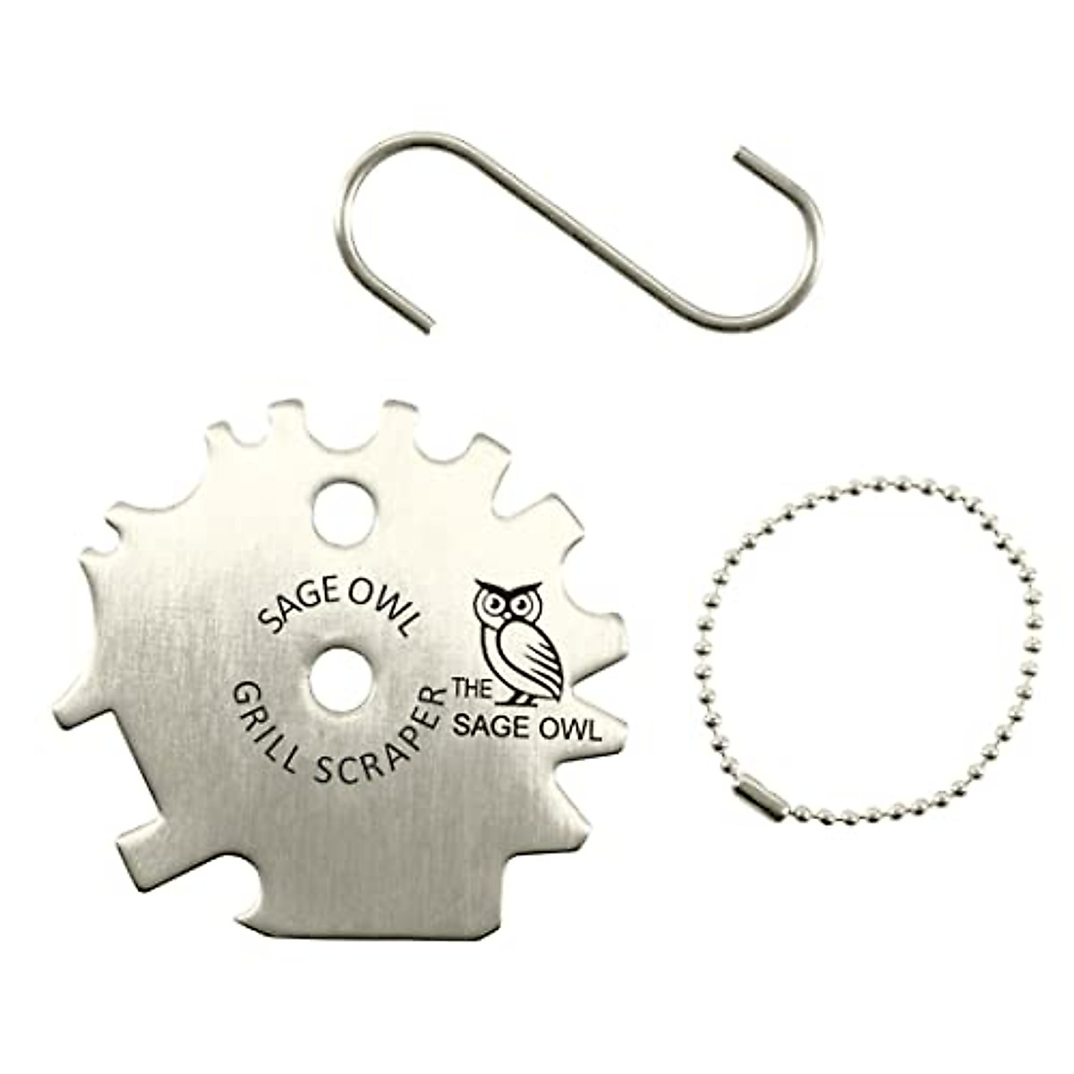 Sage Owl BBQ Grill Scraper Tool - Gadgets for Women - Dishwasher Safe Bristle Free BBQ Grill Brush Alternative - Mens Stocking Stuffer Ideas