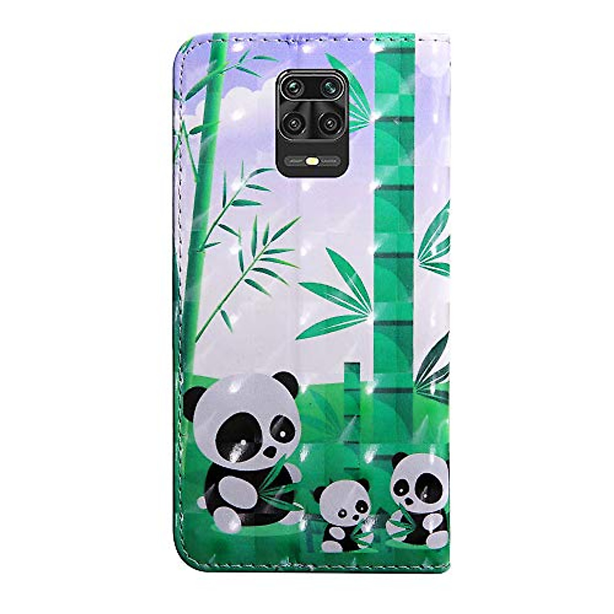 Asdsinfor Xiaomi Redmi Note 9 Pro Case 3D Stylish Wallet Case Credit Cards Slot with Stand for PU Leather Shockproof Flip Magnetic Case for Xiaomi Redmi Note 9 Pro/Note 9 Pro Max Panda Bamboo BX