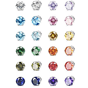 ORAZIO 12 Pairs Magnetic Stud Earrings for Men Women Non-piercing Rhinestone Magnet Earrings Stainless Steel Magnetic Clip on Nose Stud Earrings Set