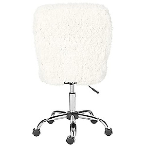Urban Shop Faux Fur Task Chair, White Shepra