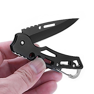 Pocket Folding Knife Tactical Knife Small Stainless Steel Blade 2.5 Inches Long Black Gift for Men and Women (6pack)